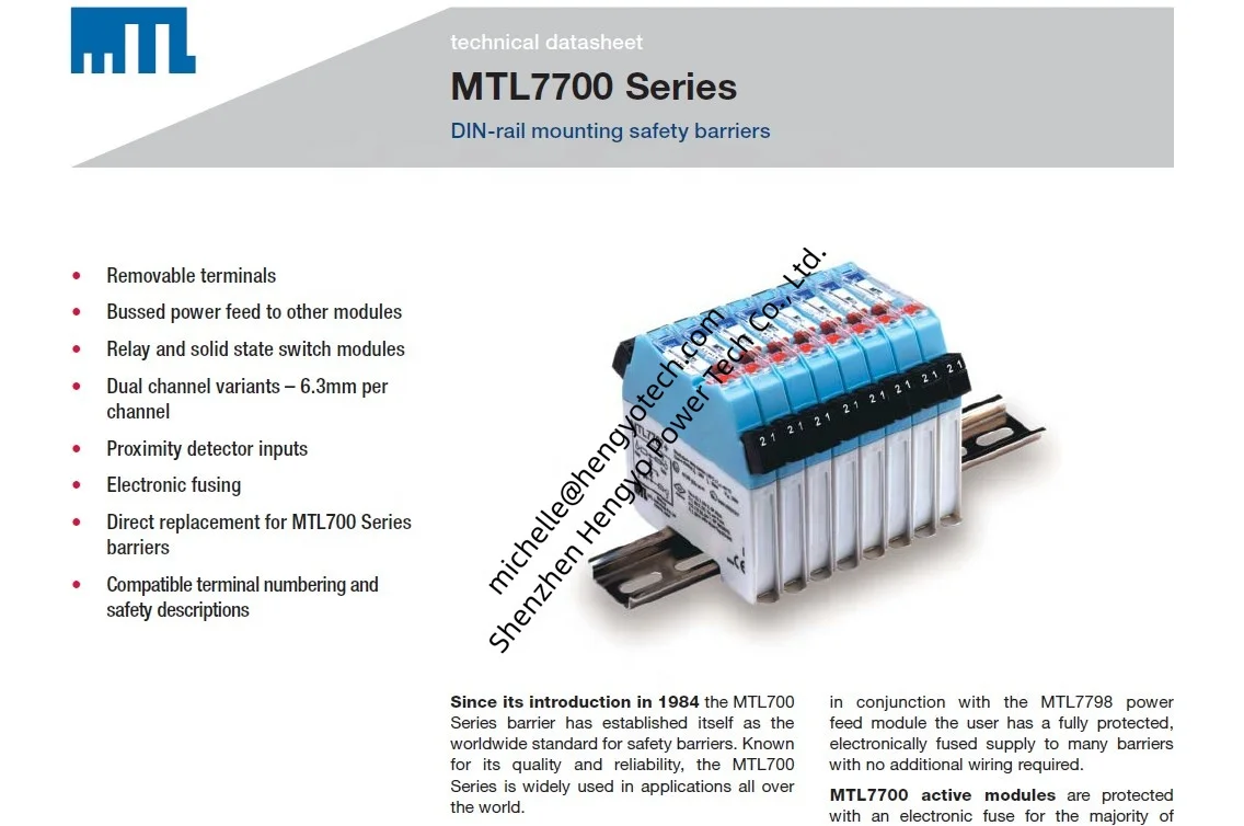 MTL Din-Rail Mounting Safety Barriers MTL7728P+ - CE Certified