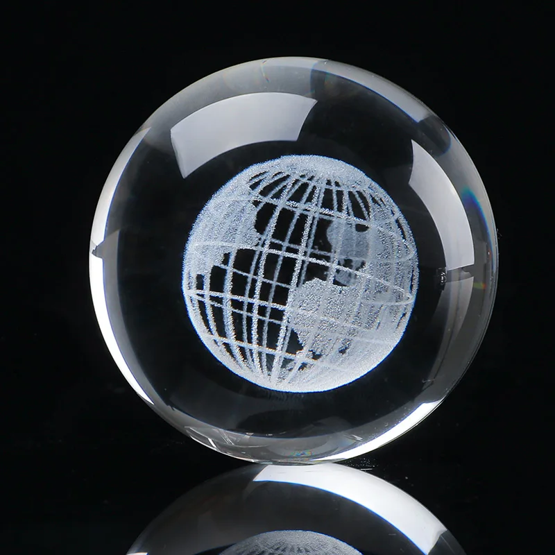 Glass Globe Earth - Sphere World Map with LED Light Base