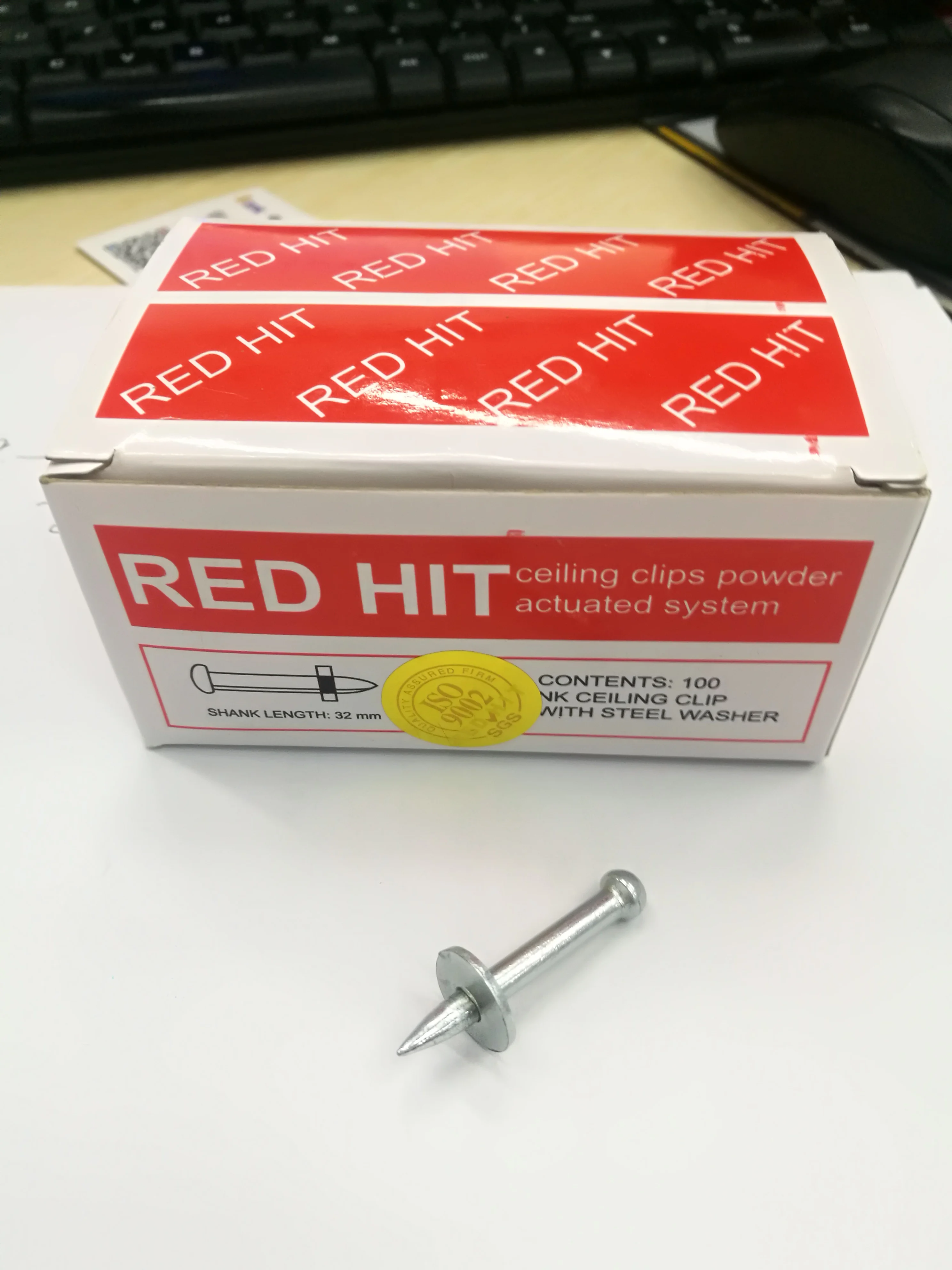 POWDER ACTUATED DRIVE PINS NK32 - Reliable Red Hit Nail