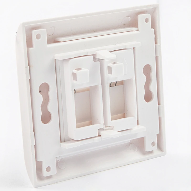 Double Port Shuttered Faceplate RJ45 Wall Plate Computer Spares ...