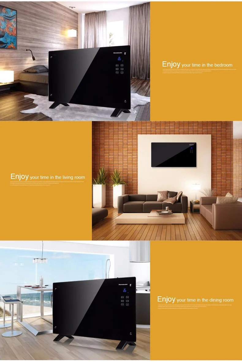 Infrared Room Wall-mounted Glass Panel Electric Convector Heater For ...