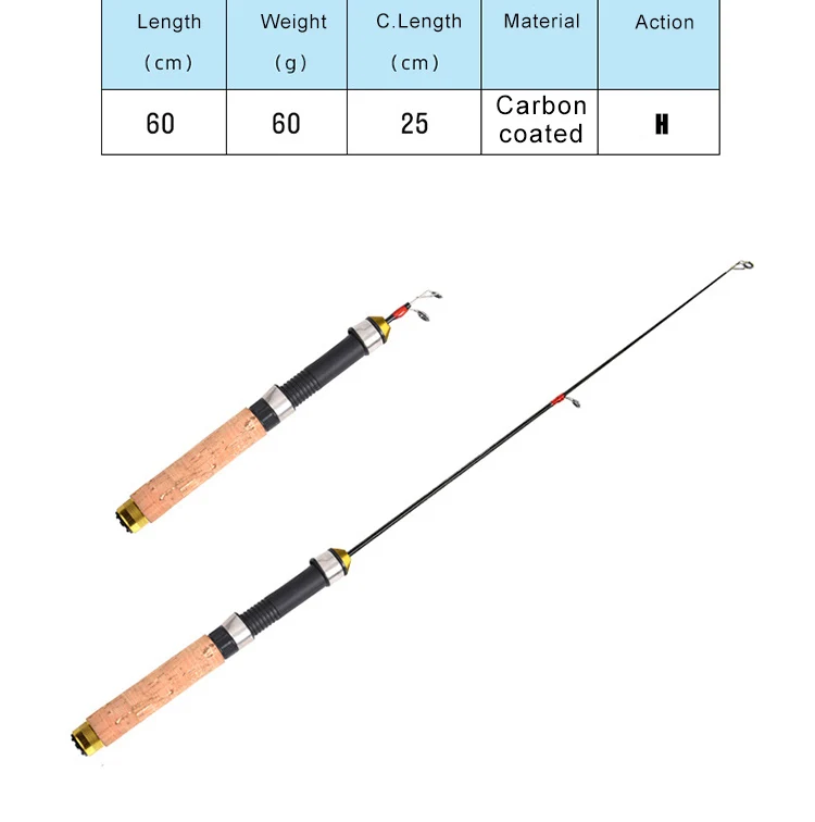 60cm Mini Shrimp Fishing Rod - Carbon Telescopic Pole