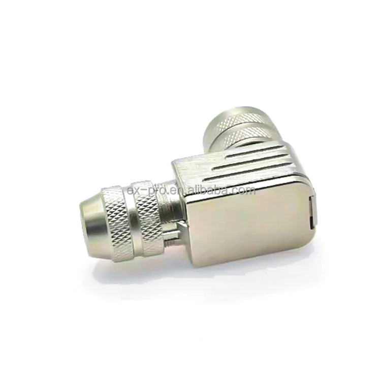 M12 Circular Connector Metal Full Shielded Ip67 Screw Connection 4pin ...