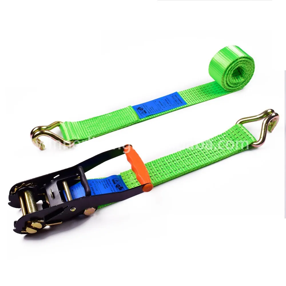 2" 5 Ton 50mm Orange Finger Handle Ratchet Buckle Cargo Belt With 2 ...