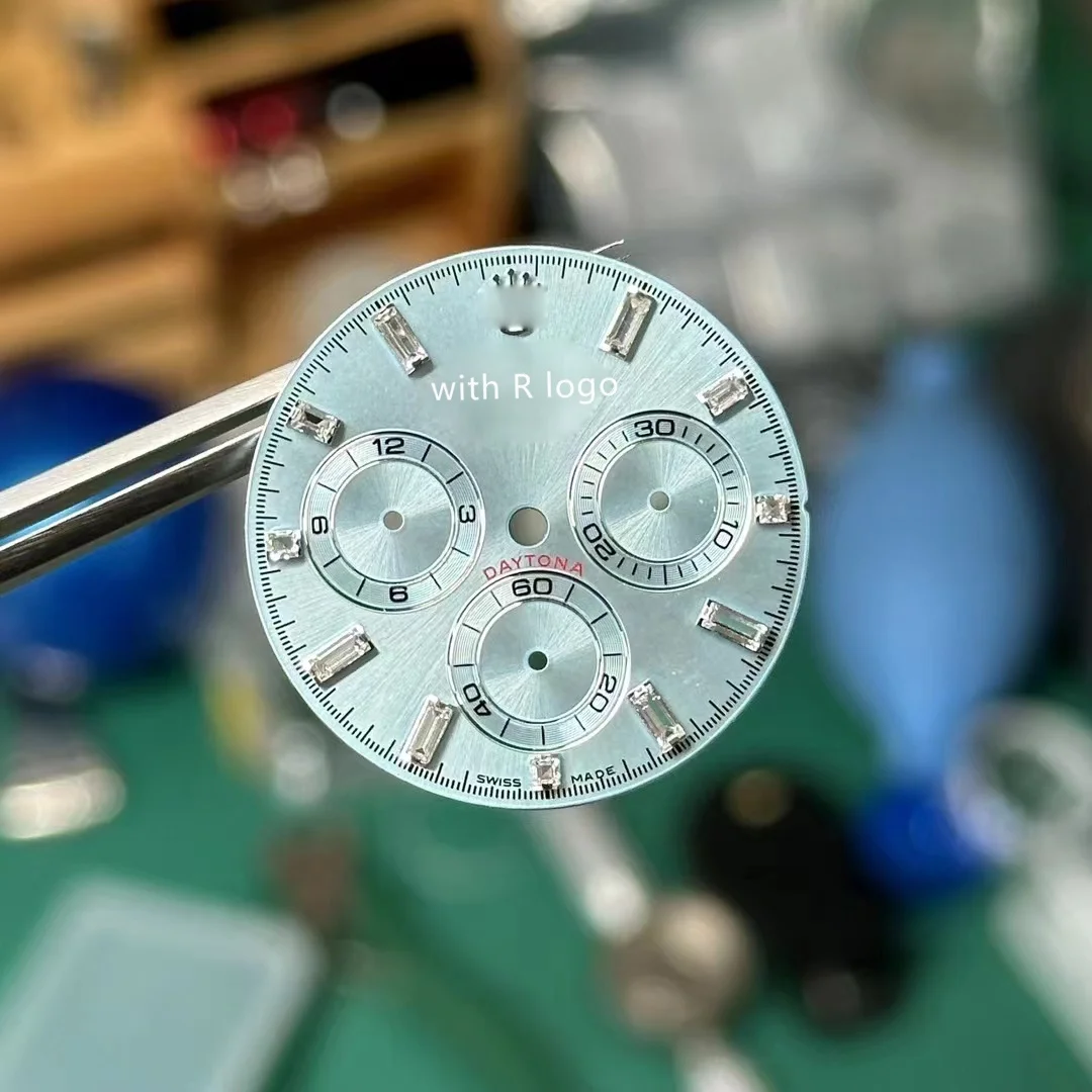 Ice Blue Diamond Watch Dial for Day-Tona 116506 Compatible with 4130 ...
