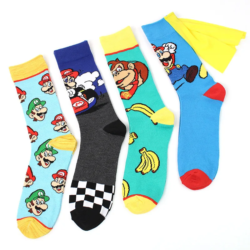 Ufogift Mario Bros Knee High Socks Men Women Cartoon Cute Super Mario ...