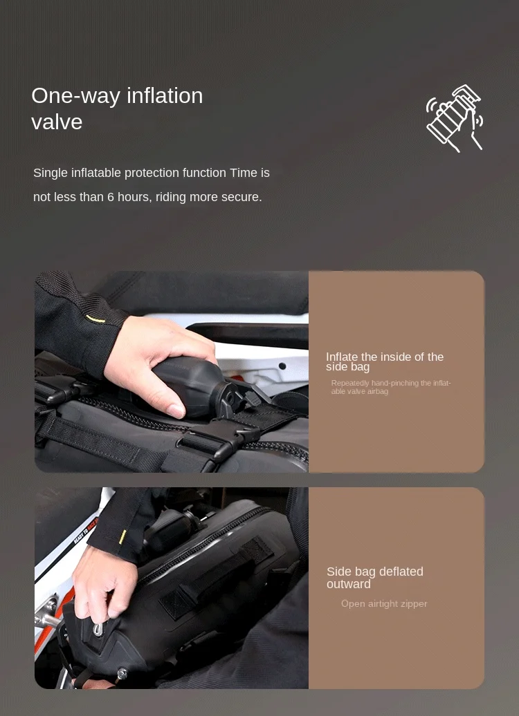 Motorcycle Side Bag TPU Large Capacity Waterproof Airtight Inflatable ...