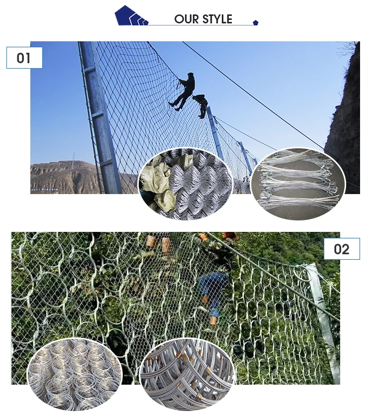 Slope Stabilization Mesh Active Protection Rockfall Netting Fly Rock ...