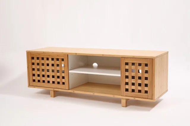 Bamfox Bamboo TV Cabinet Stand - Modern Luxury Home Furniture