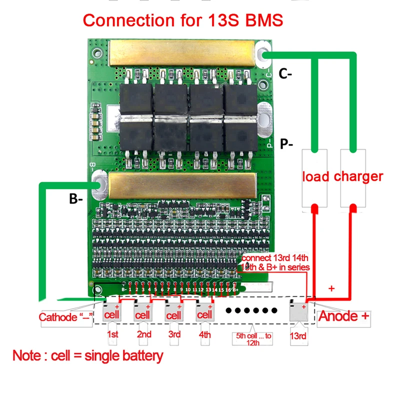 Bms 6s To 17s 80a 3.2v 3.7v 18650 Lithium Li-ion Battery Balancer 10s ...