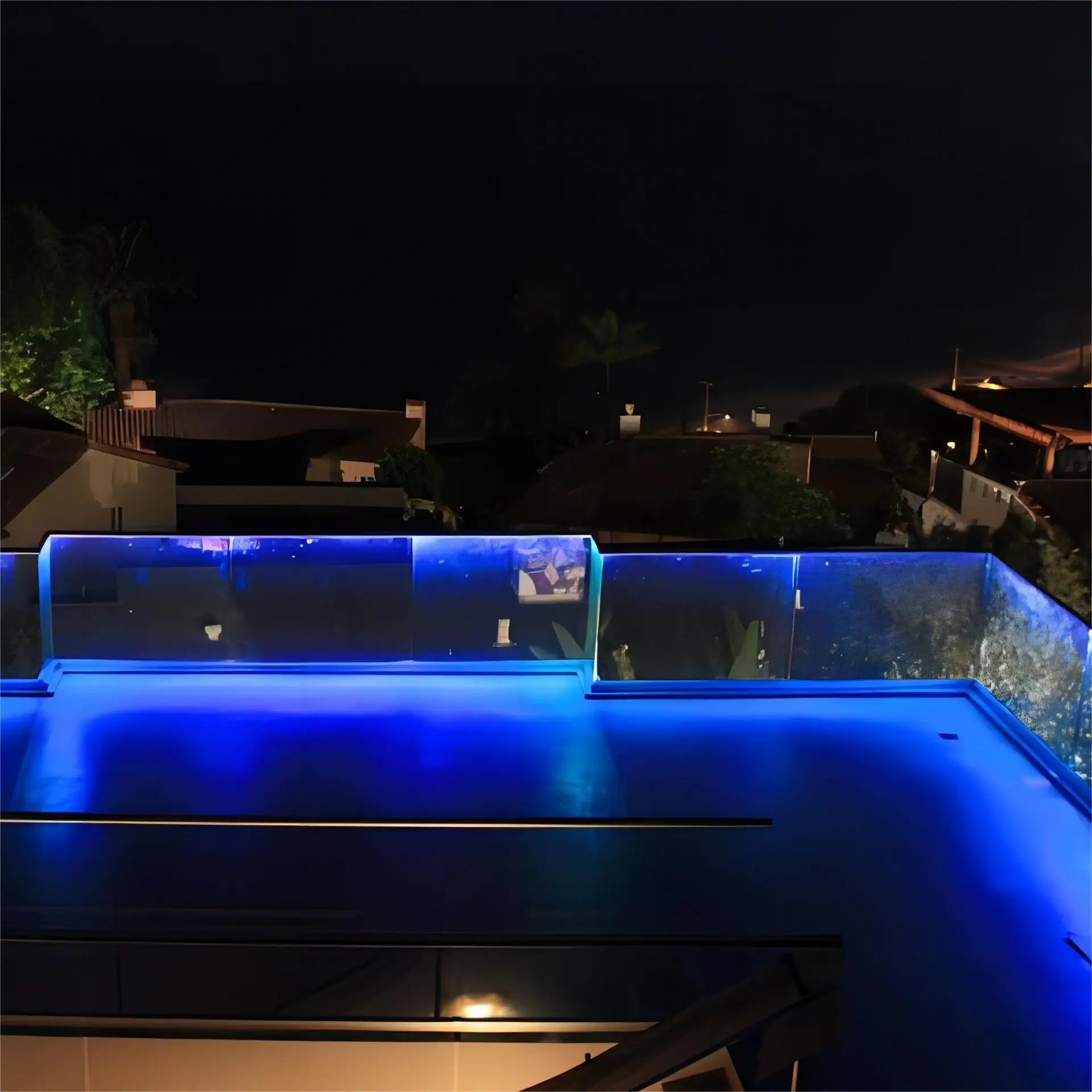Frameless Glass Railing System With Aluminum U Channel Led Light Glass ...