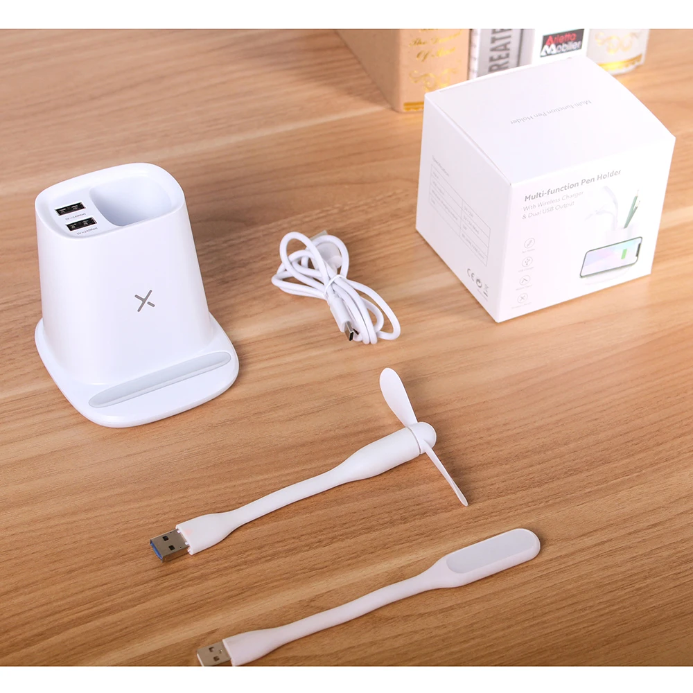 Office Gift Set Wireless Charger With Pen Holder Bsci Factory Hot Sales ...