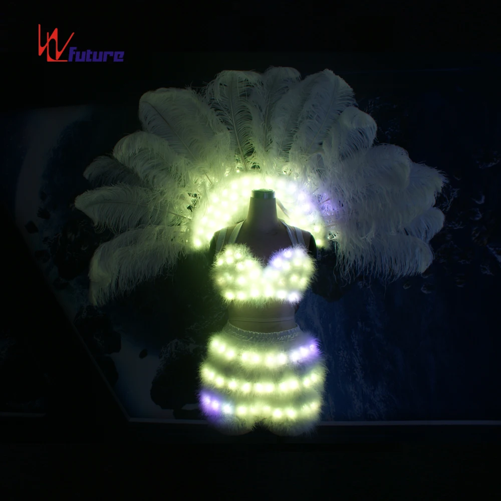 LED Light Up Burlesque Showgirl Costume - Unisex LED Dance Apparel for ...