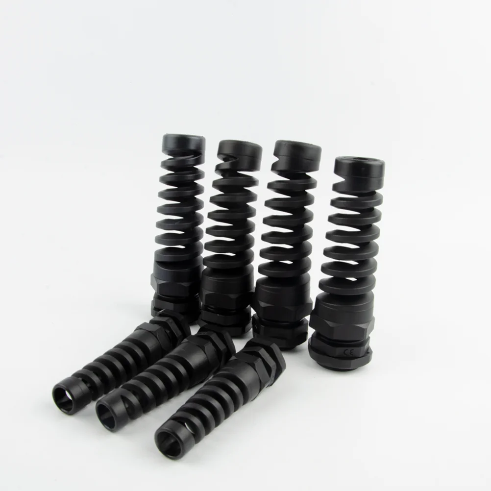 Plastic Anti Bending Cable Gland Pg11 3 7mm Tooth Torsionally Resistant Fixed Head Nylon Anti