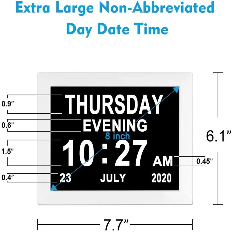 Large LED Display Alarm Clock with Automatic Dimming