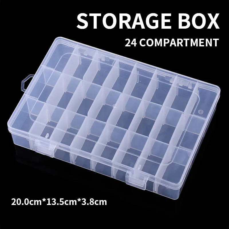 Wholesale Clear Plastic Fishing Tackle Box - 24 Compartments
