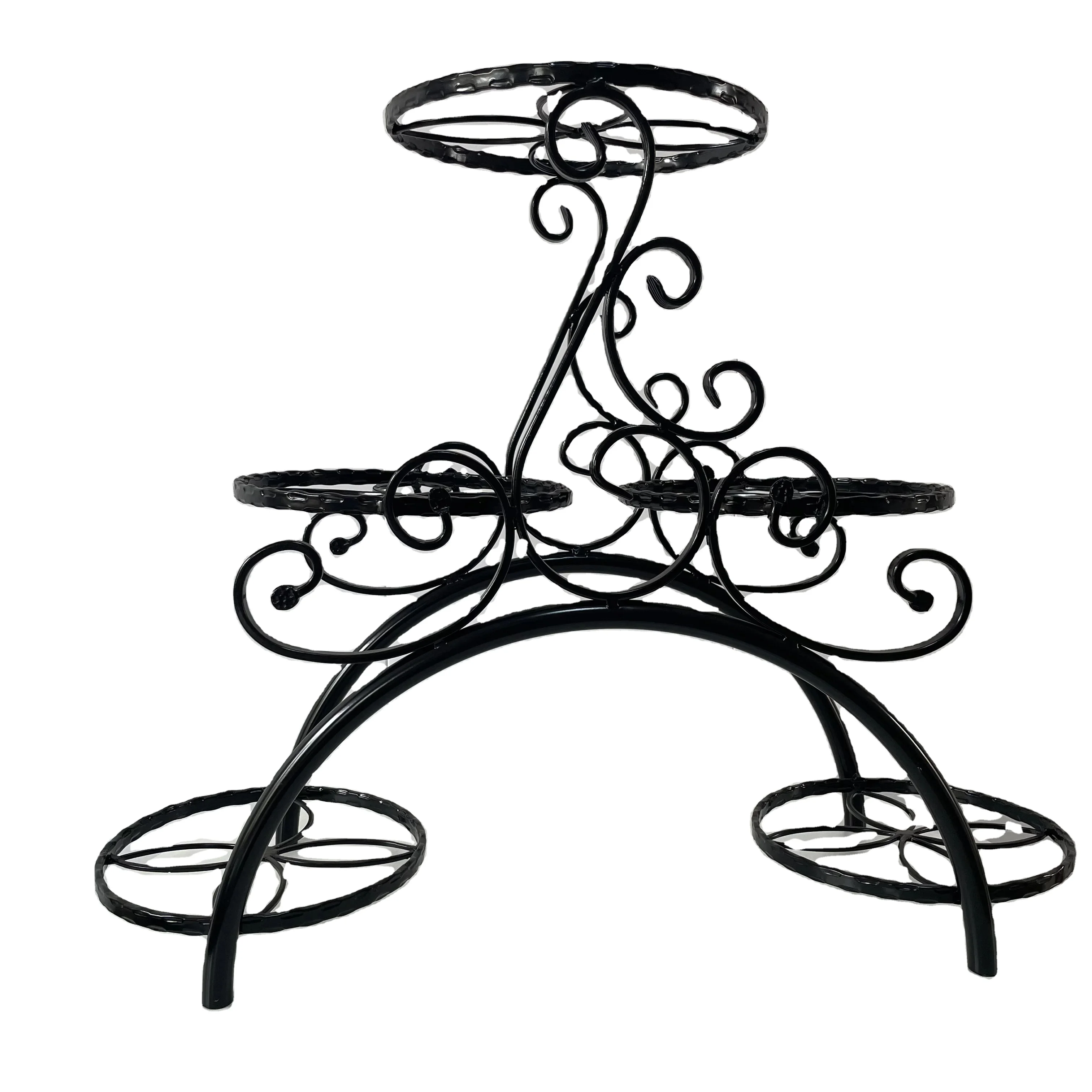 Wholesale Home Garden Standing Black Powder Coated Iron Flower Rack ...