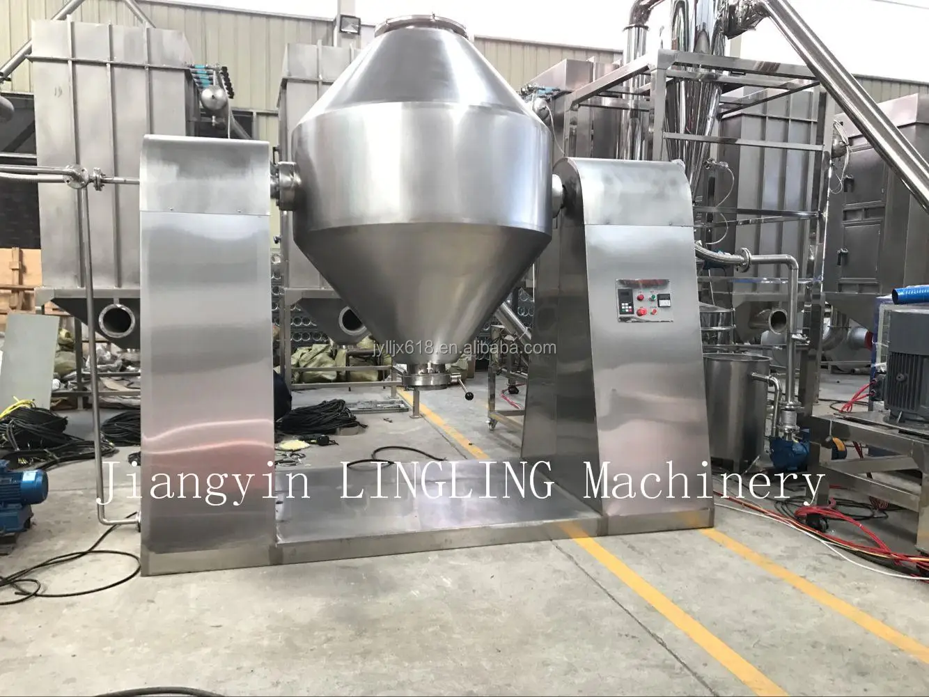 W Dry Granules Powder Rotary Drum V Shaped 3d Mixer Double Cone ...