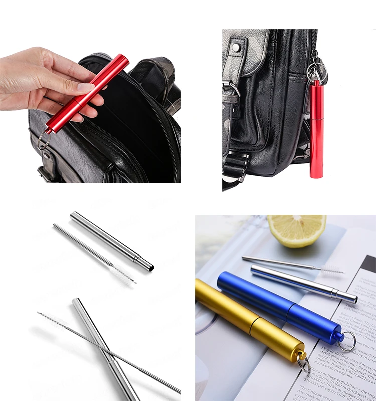 Amazon Foldable Reusable Telescopic Straw Stainless Steel Collapsible ...