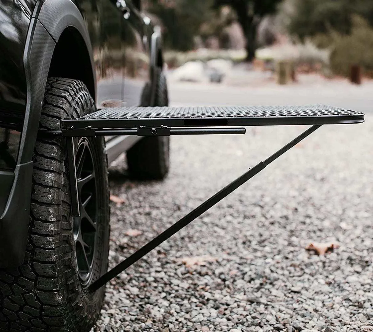 Tailgater Tire Table Black Powder Coated Steel Iron Mesh Metal Mesh ...