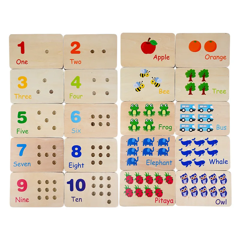 Wooden Counting Peg Board Math Manipulatives Number Counting Toys For ...