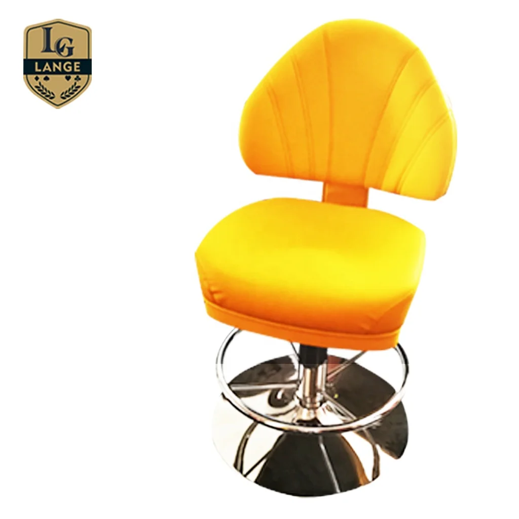 Upholstered Leather Adjustable Stainless Steel Round Base Casino Slot ...