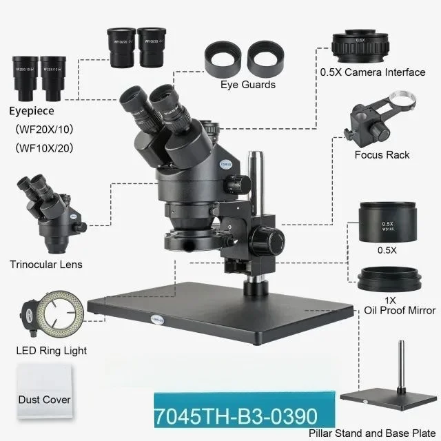 Three-Eyepiece 4K Digital Microscope with HD Camera 1600x Magnification ...