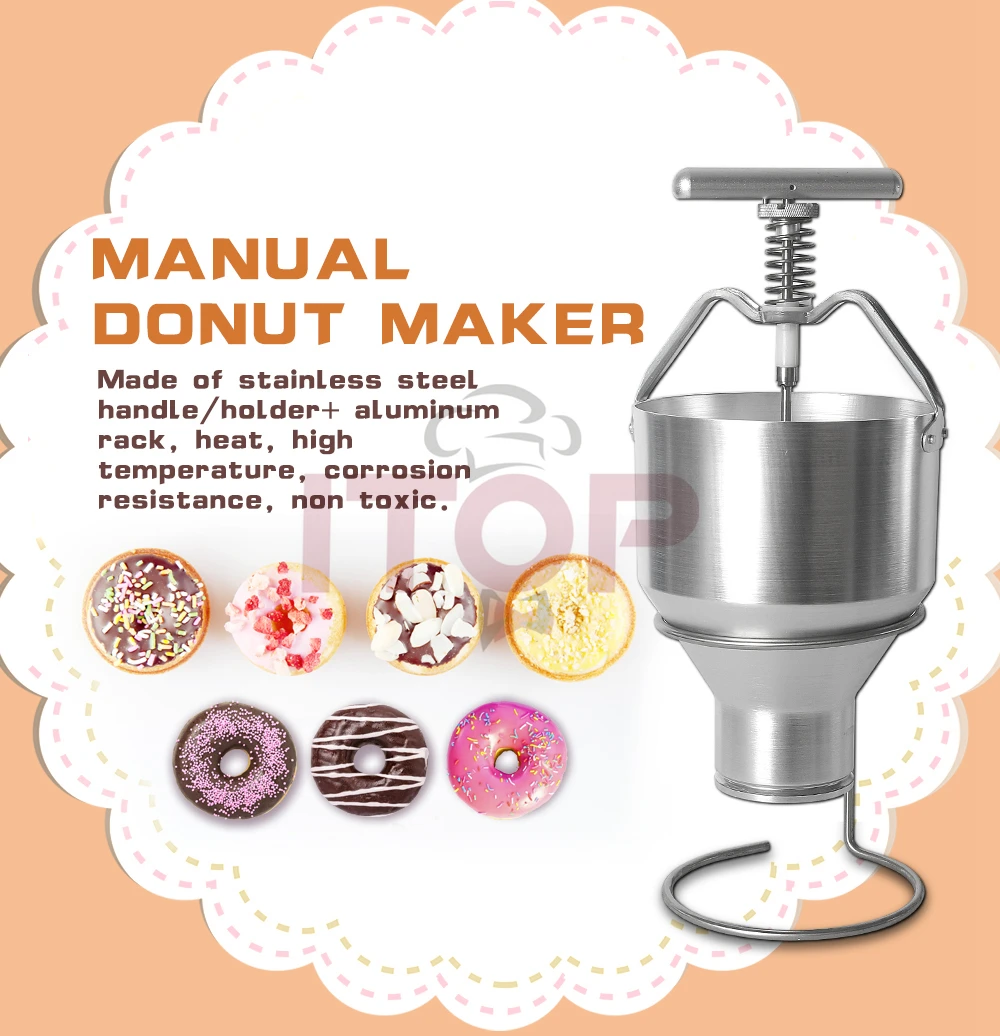 Manual Donut Maker - Stainless Steel Mini Donut Dispenser Machine for ...