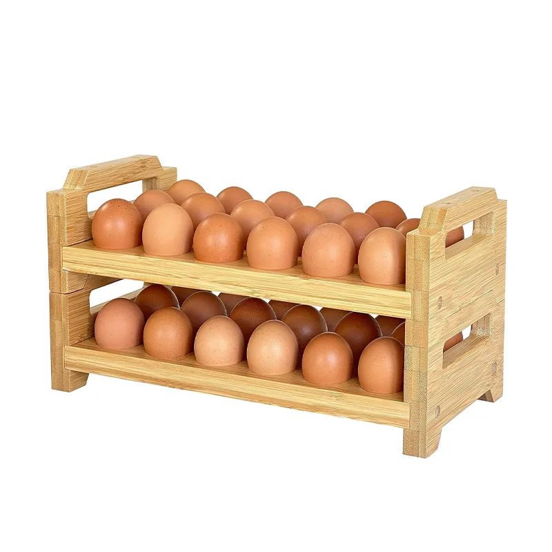 Bamboo Egg Display Rack Can Be Stacked Multi-layer Household Kitchen ...