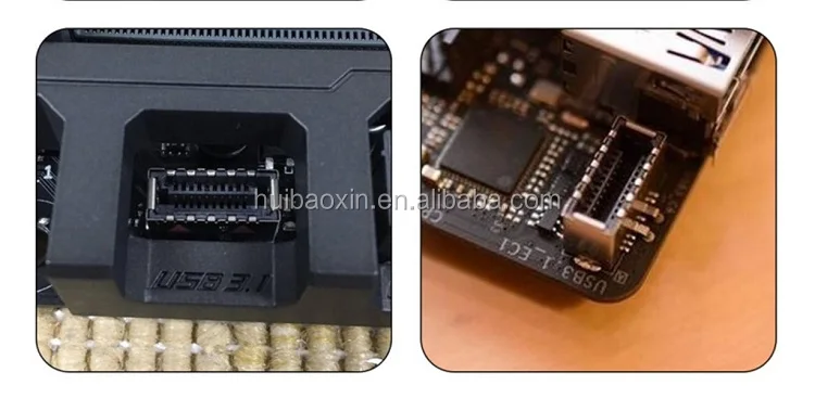 Front Panel Mount Type E to Type C Cable Adapter for Motherboard