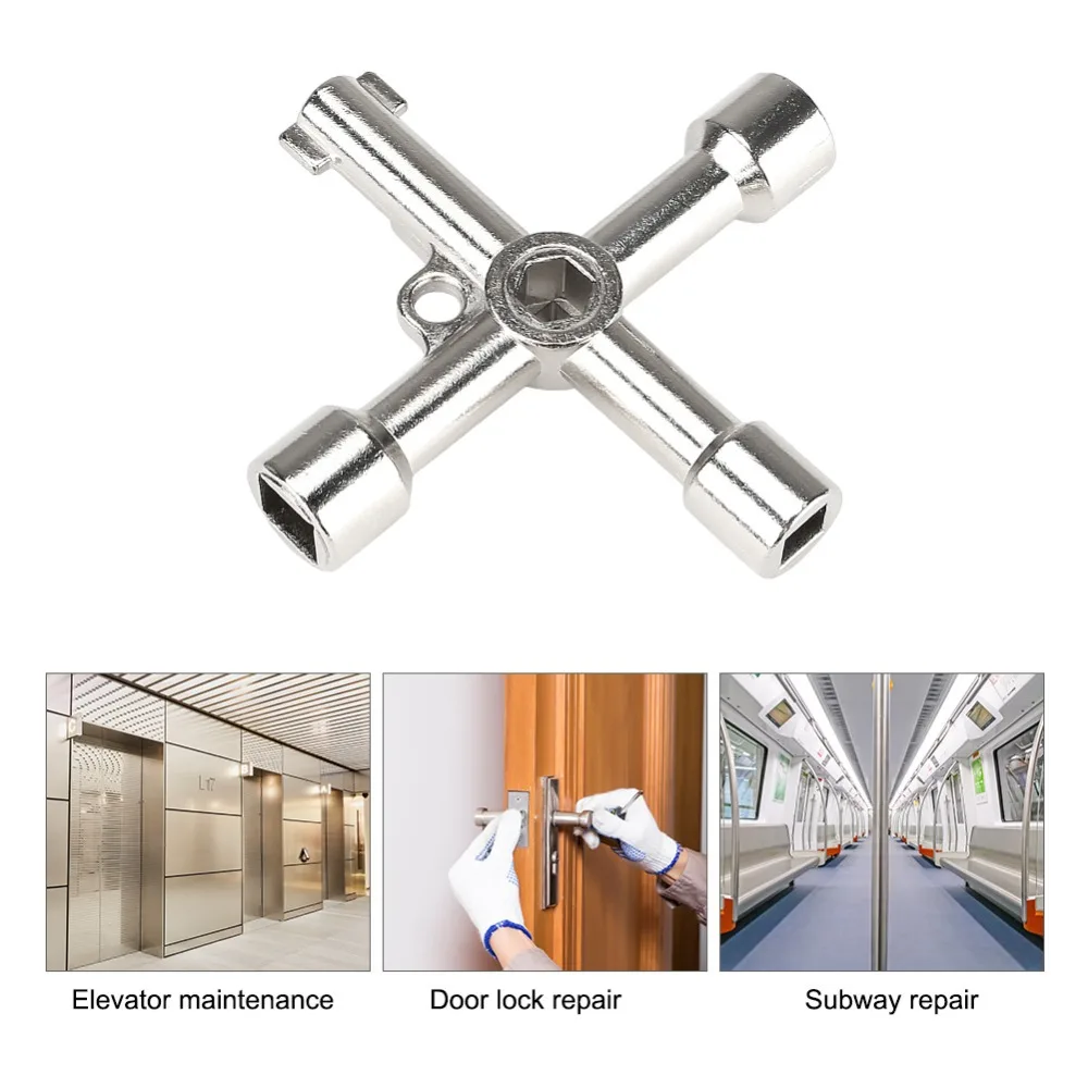 Black And Silver Cross Wrench Key - Buy 4-way Key Multi-functional ...