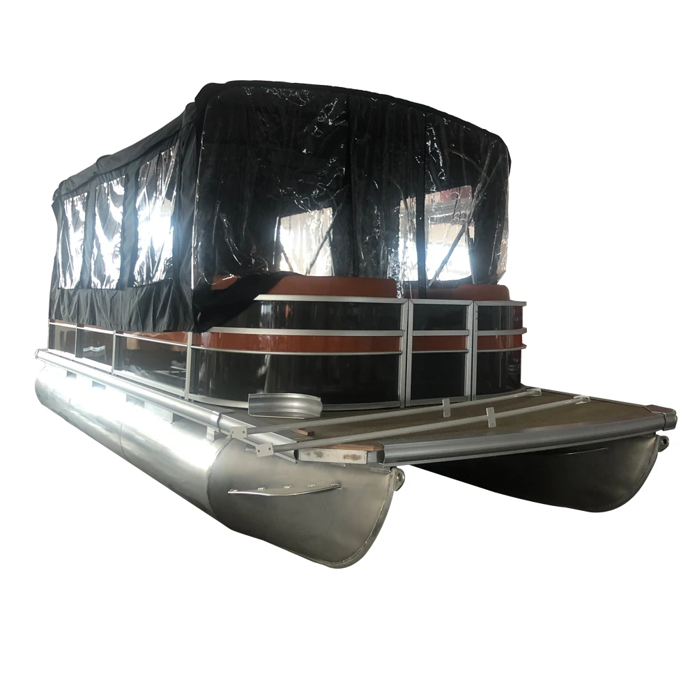 25FT Party Pontoon Boat for Tourist with Enclosed Tent| Alibaba.com