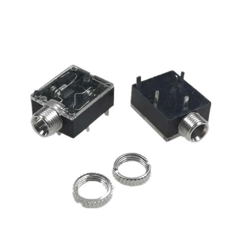 Pj-324m 3.5mm Stereo Audio Socket/jack Connector With Nut 5pin Pcb ...