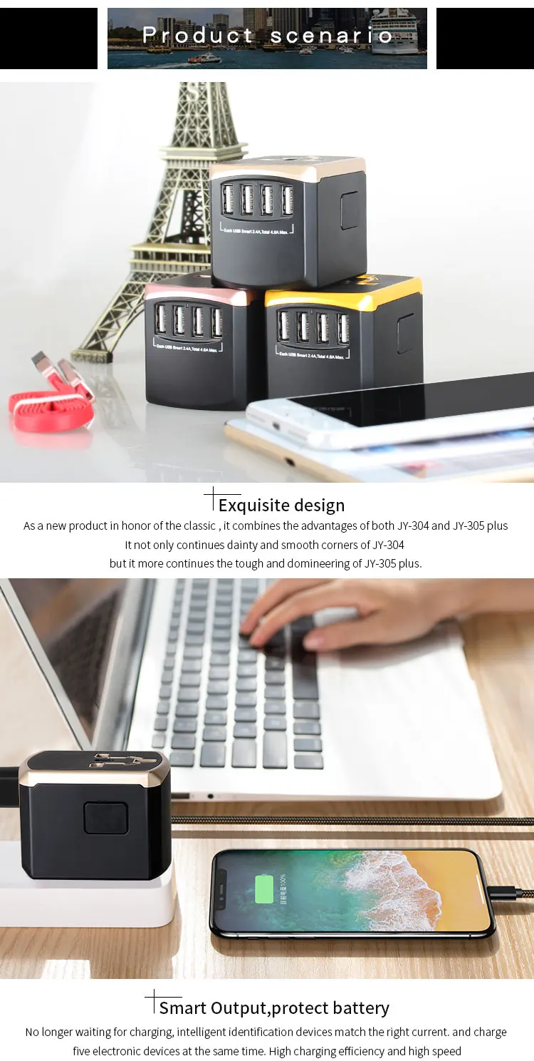 Universal Travel Adapter - 100-240V Multi Plug Charger