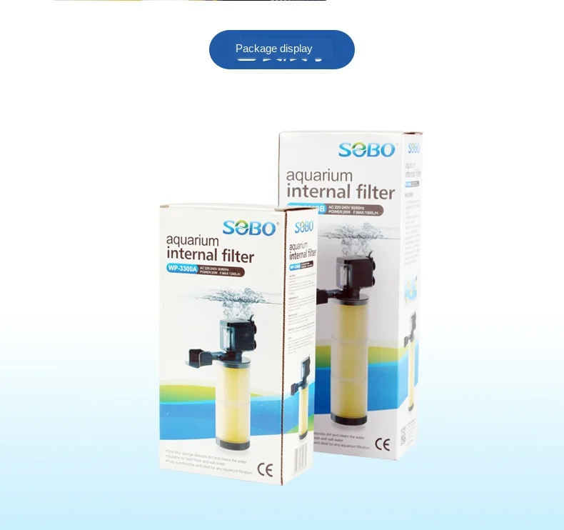 SOBO Fish tank Filter Mute 3-in-1 Built-in Submersible Pump Aquarium ...