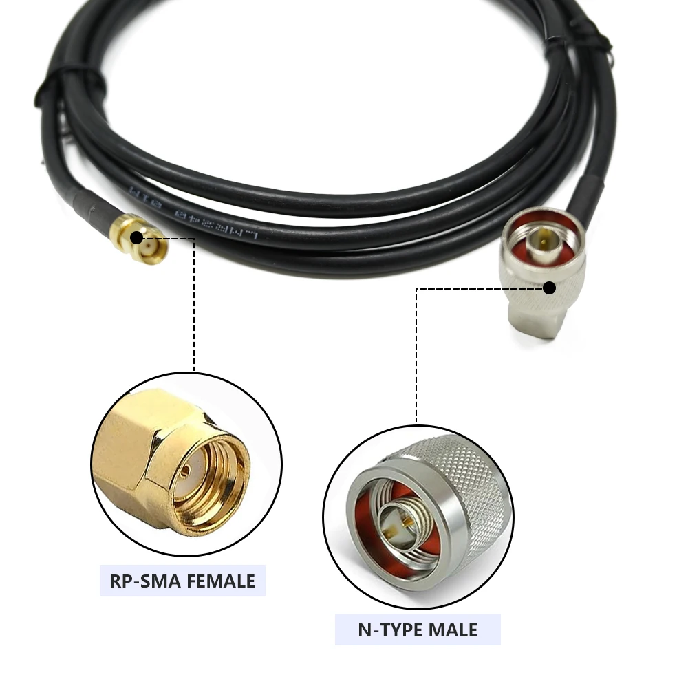 Low Loss LMR240 cable assembly 90 Degree N-male RP- 1m 2m 5m 10m ...