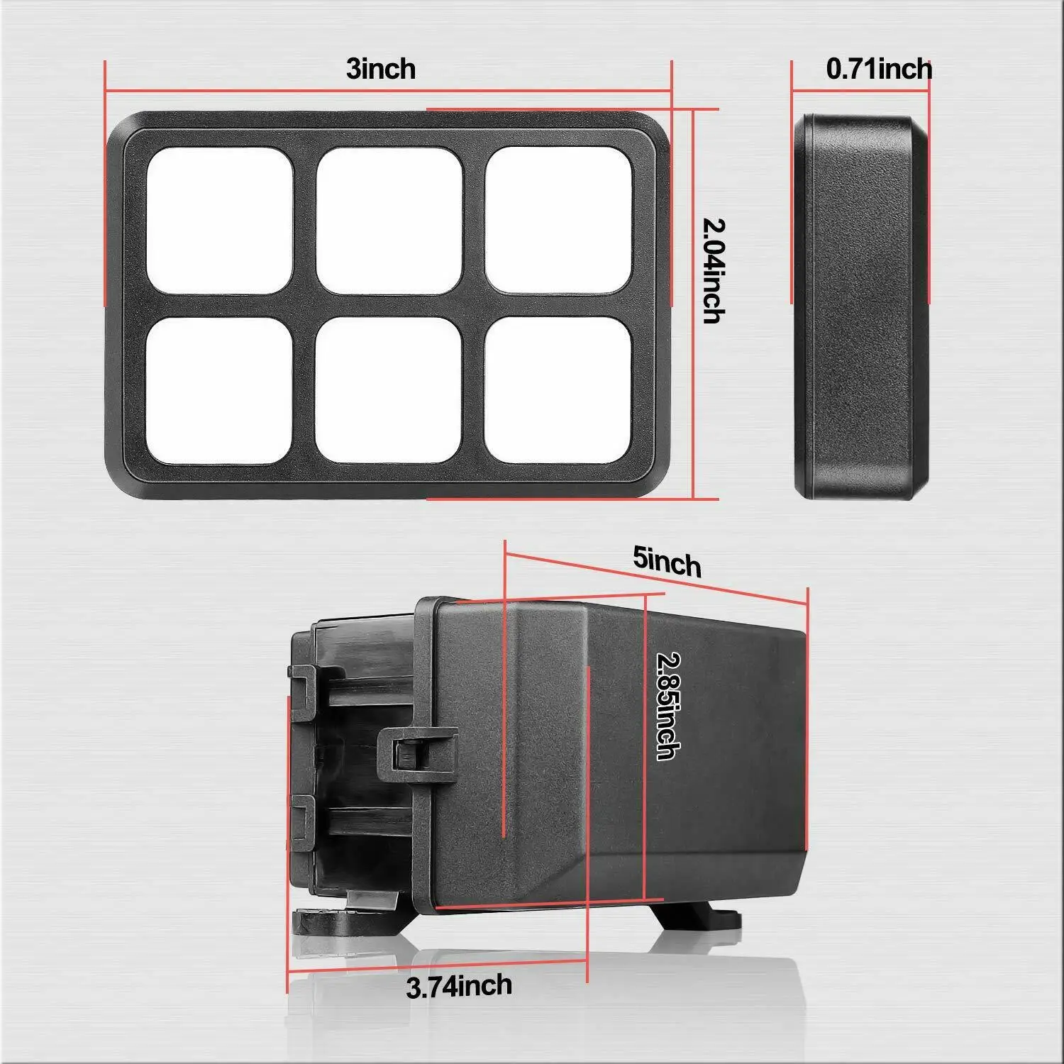 Universal Circuit Control Box 6 Gang Switch Panel for Truck, ATV, UTV ...
