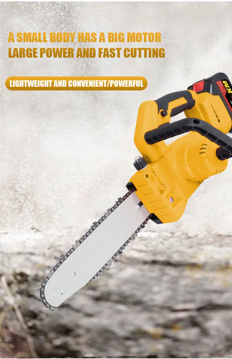 KM 12 Inch Professional Battery Chainsaw - Wood Cutting Tool