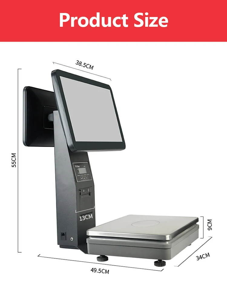 15.6 Inch POS System with Xprinter 58mm Payment Terminal