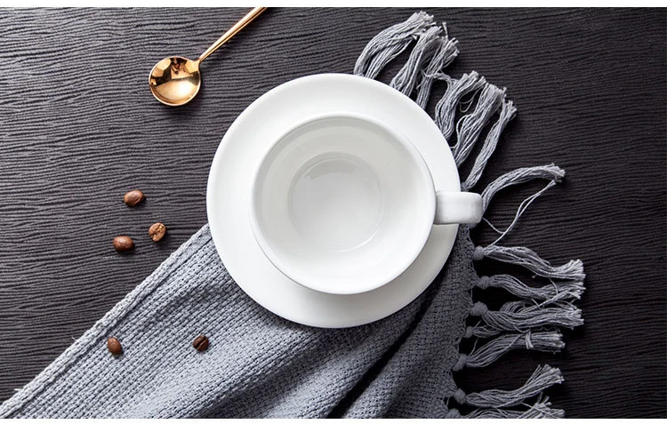 Espresso Porcelain Coffee Cup Set - Elegant White Ceramic Cup and ...