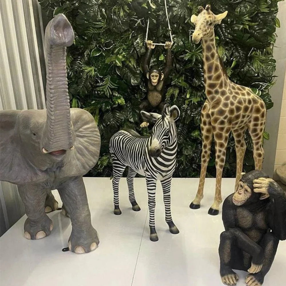 Life-Size Giraffe Sculpture - Jungle Safari Animals Props for Party ...