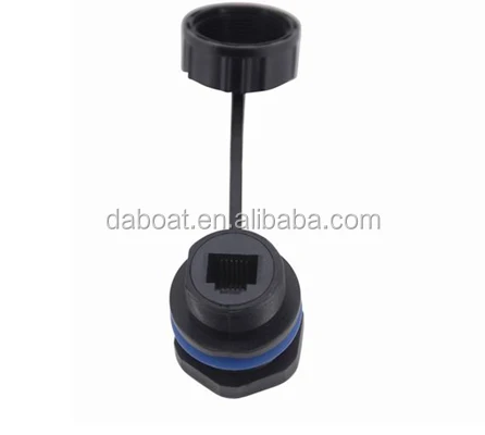 M20 Rj11 Waterproof Socket Connector with Dust Cap 6P6C RJ25 IP67 Rj12 ...