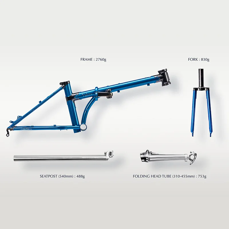 Nutsum 20-Inch Retro Folding Road Bicycle Frame - Lightweight Chrome ...