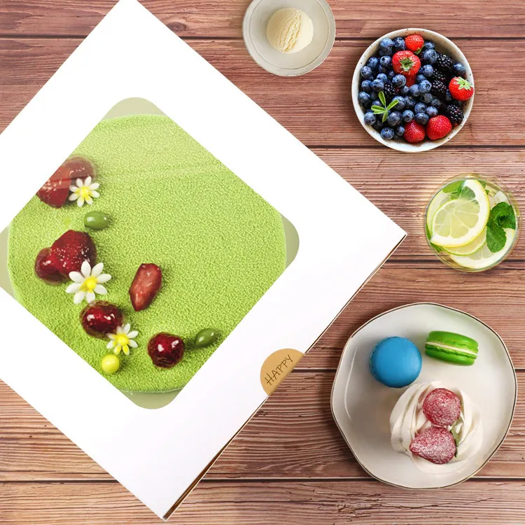 Custom 15 Sets 10x10x5 Inches Cake Bakery Boxes with Window