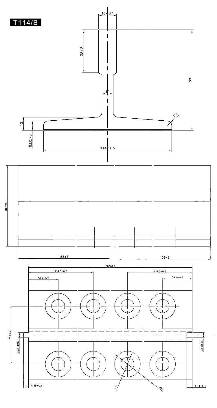 Universal elevador guide rail preço T2 T70 T82 T75 T78 T89 T90 T127 ...