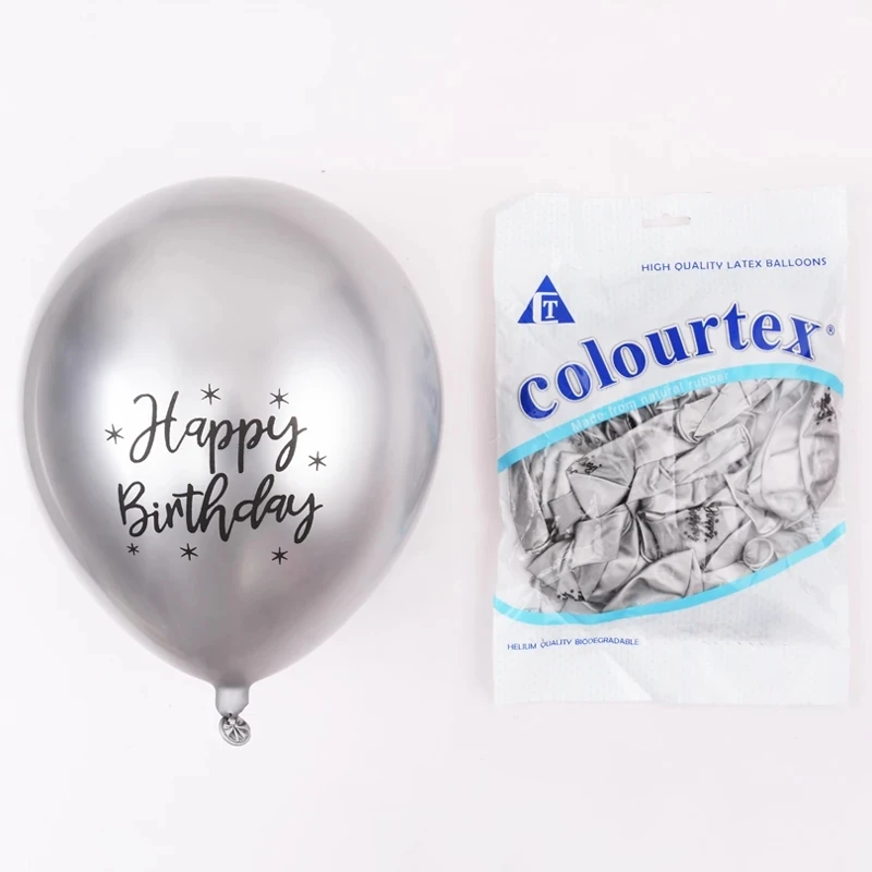 12inch Happy Birthday Chrome Balloons Party Decorations Balony Chrome ...