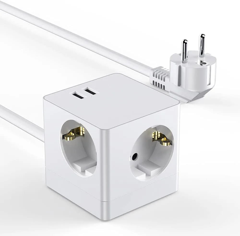 16a 100-250v Cube Fireproof Wall Socket Eu Usb Europe Plug For 3 Ac ...