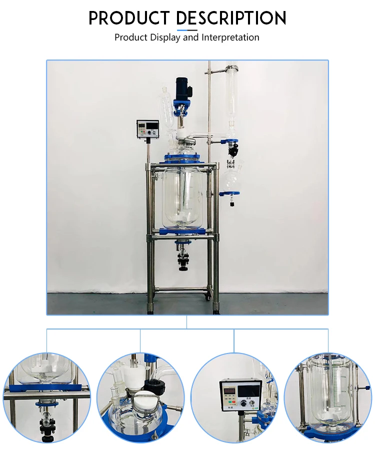 10L 20L 50L 100L 150L 200L Laboratory Chemical Reactor Jacketed Double ...