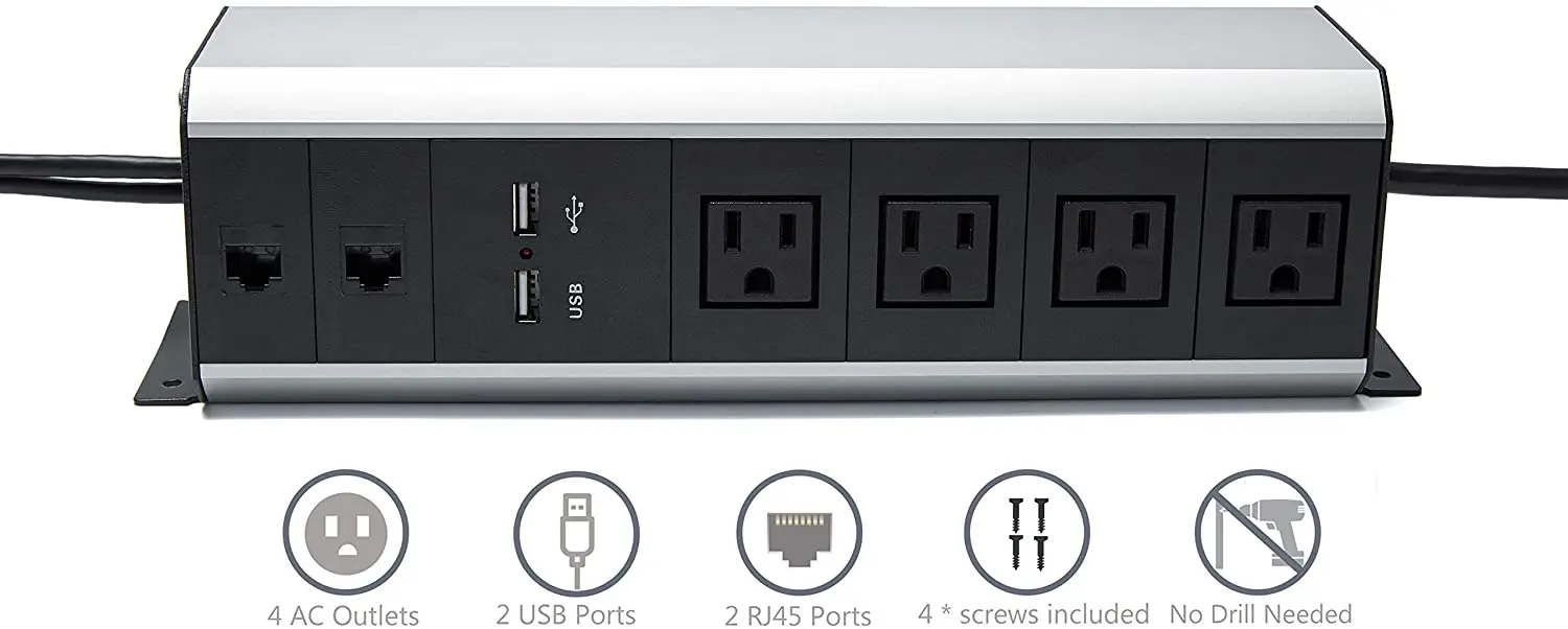 Conference Table Hang On Desk Edge Power And Data Socket With Usb ...