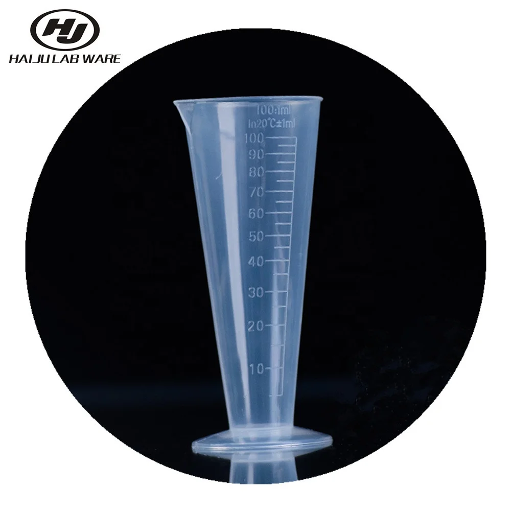 Haiju 100ml Transparent Plastic Cone Measuring Cup With Scale Graduated ...